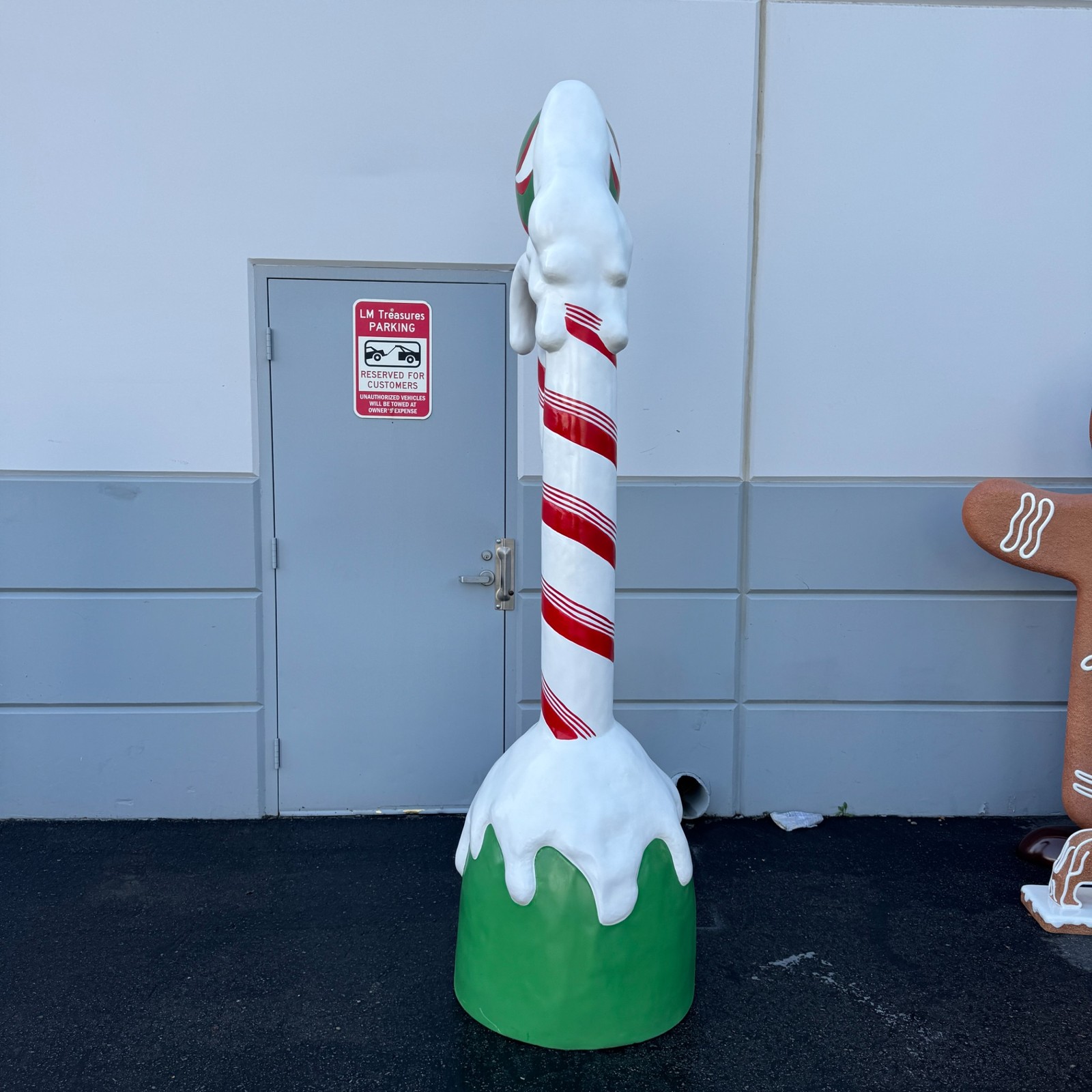 Peppermint Candy Cane Snow Over Sized Statue Holiday Christmas Prop ...