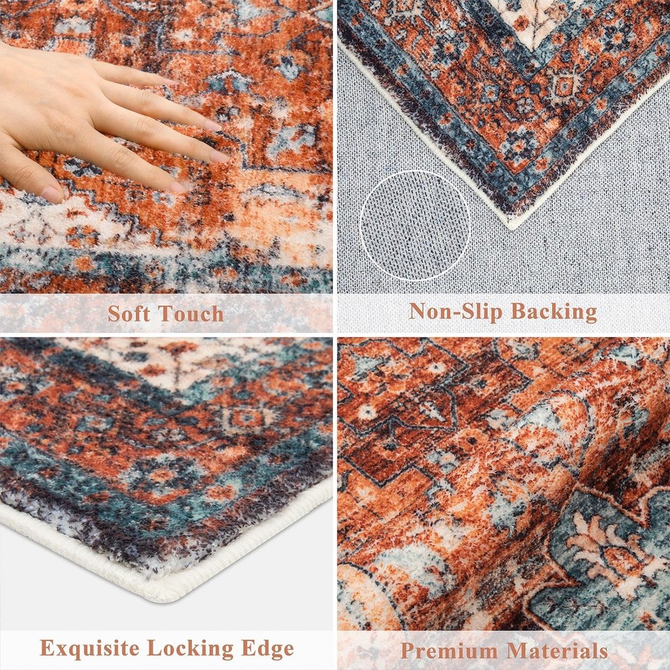 SHACOS Extra Long Runner Rugs for Hallway 60 x 300 cm Non Slip Vintage ...