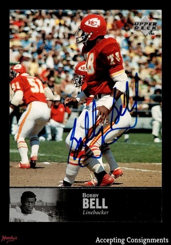 1997 Upper Deck Legends Autographs #AL82 Bobby Bell ON CARD AUTO CHIEFS ...
