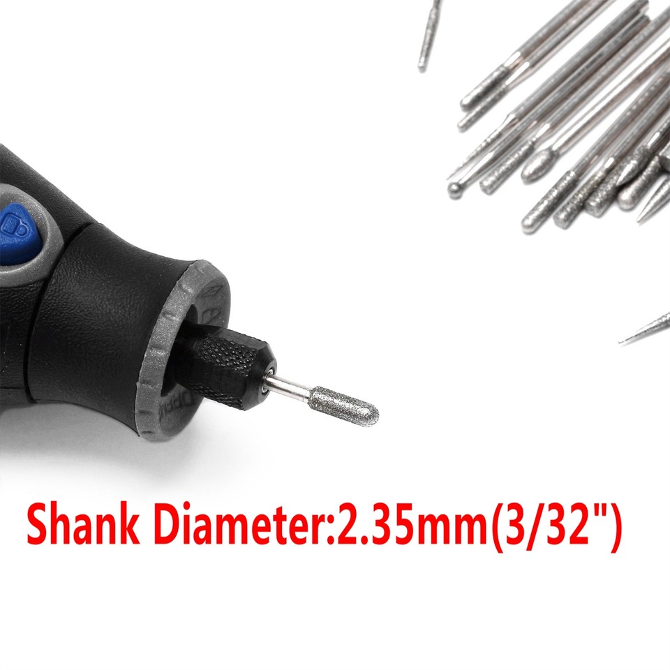 30Pcs Diamond Drill Bits Kit Carving Burrs for Jewelry Stones Tile ...