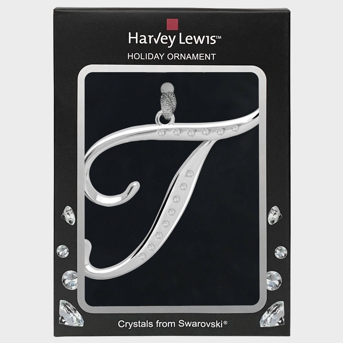 Letter T Harvey Lewis Ornament Monogram Initial Made with Swarovski ...