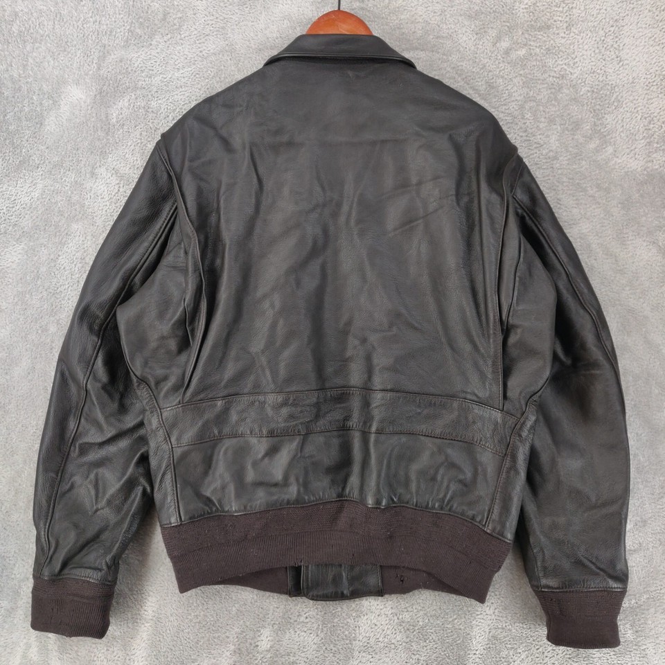 Vintage VF Imagewear Leather Bomber Border Patrol Jacket Men 44L ...