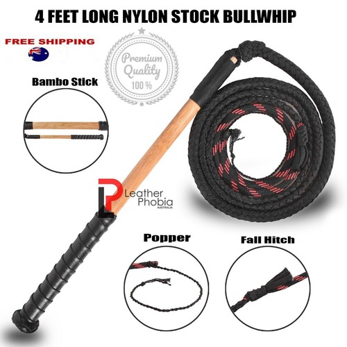Stock Whips para Cord Nylon 4 Feet Long 12 Plaits Bull Whip Heavy Duty ...