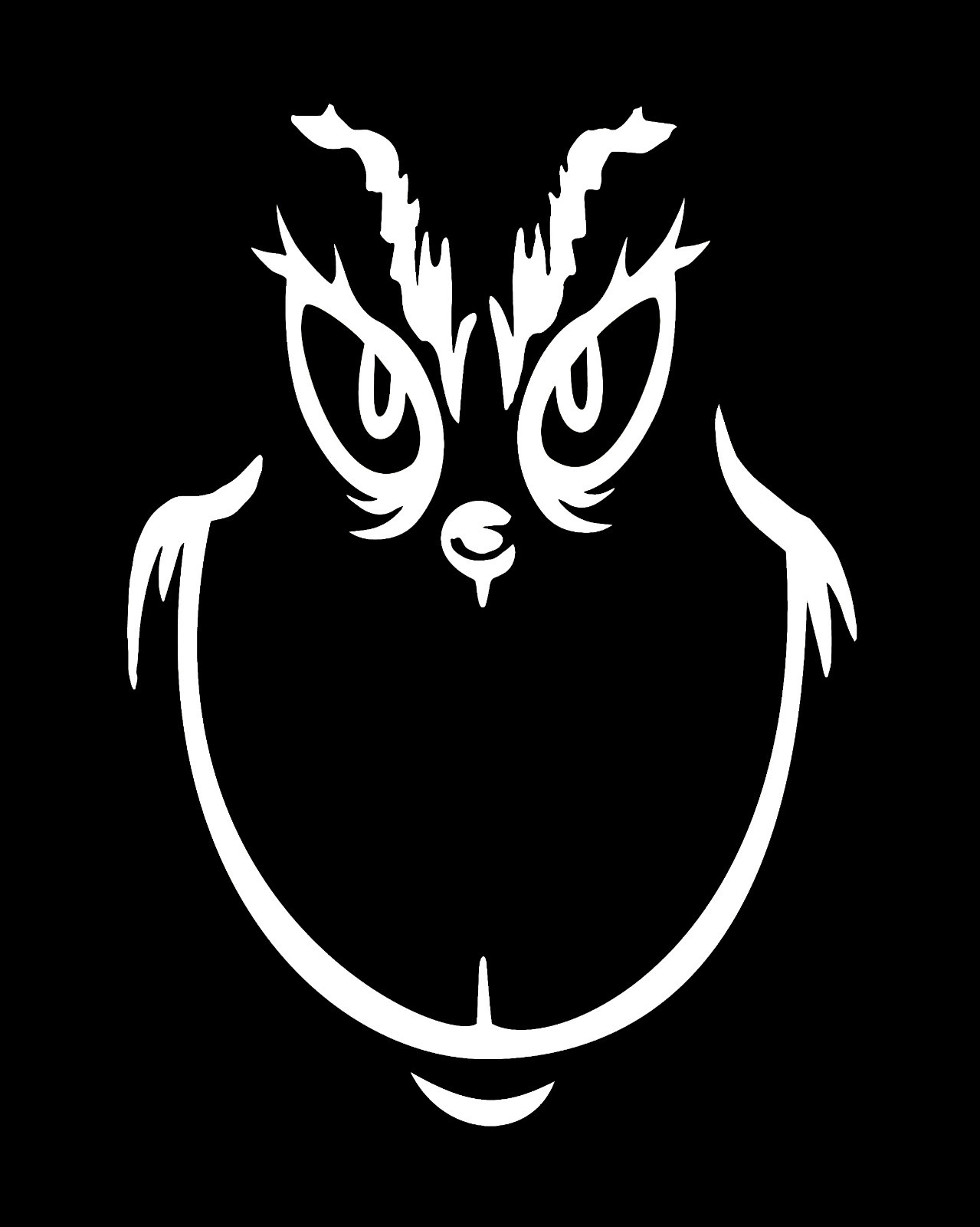 Grinch Face! Die Cut Decal Calendared Vinyl, Various colors and sizes ...