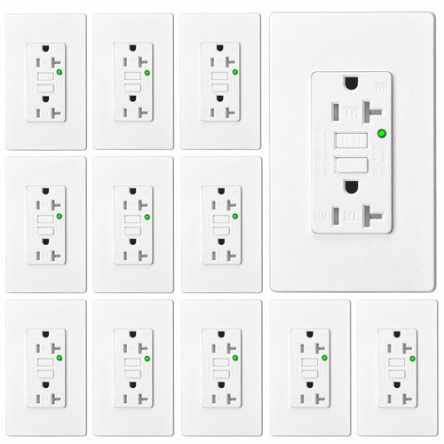 20A GFCI Outlets Self-Test Duplex Receptacle Ground Fault Circuit ...