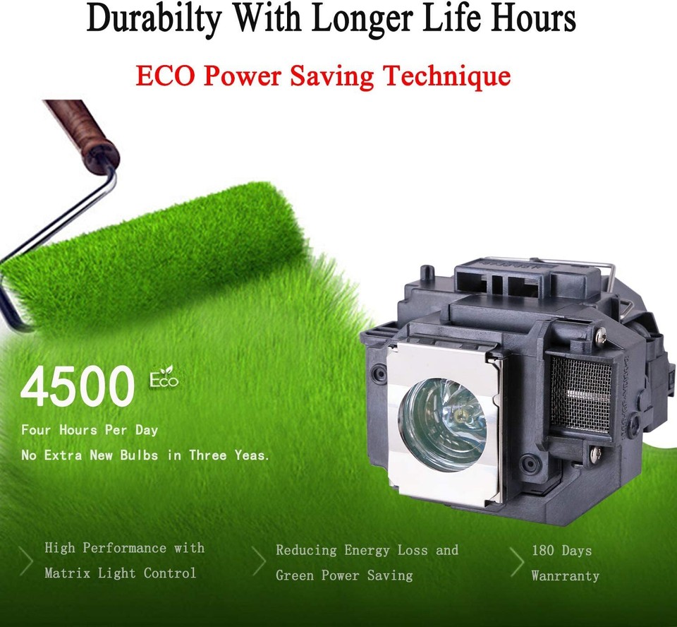 Replacement Lamp W/Housing for EPSON ELPLP56 / V13H010L56 MovieMate 60/ ...