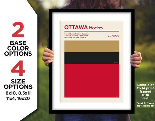 OTTAWA SENATORS Team Color Swatch Photo Picture HOCKEY - 8x10 11x14 ...