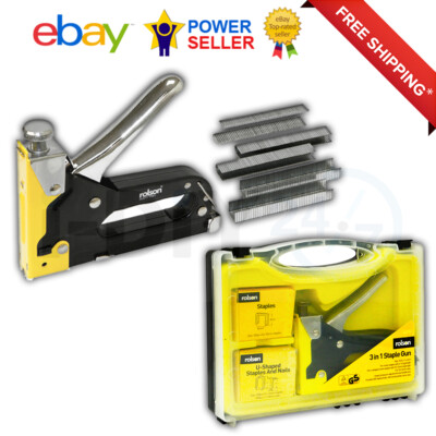 Rolson Perfect Heavy Duty Staple Gun 3 In 1 Stapler Tacker With 500 ...