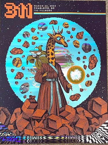 311 Charlotte NC The Fillmore 2022 MOON LAVA FOIL Poster AP S/N #/20 ...