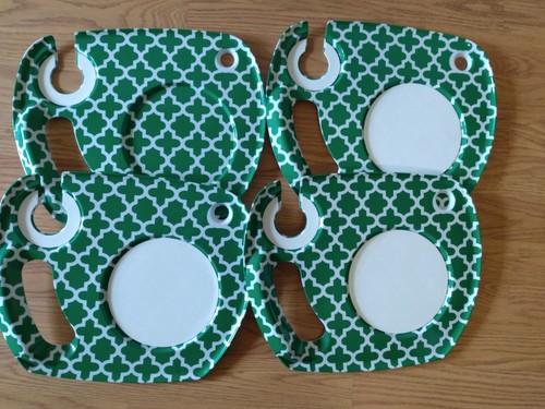 4 Non-Slip Dinner Lapper Trays Lattice Pattern TV Party Kids And Adults ...