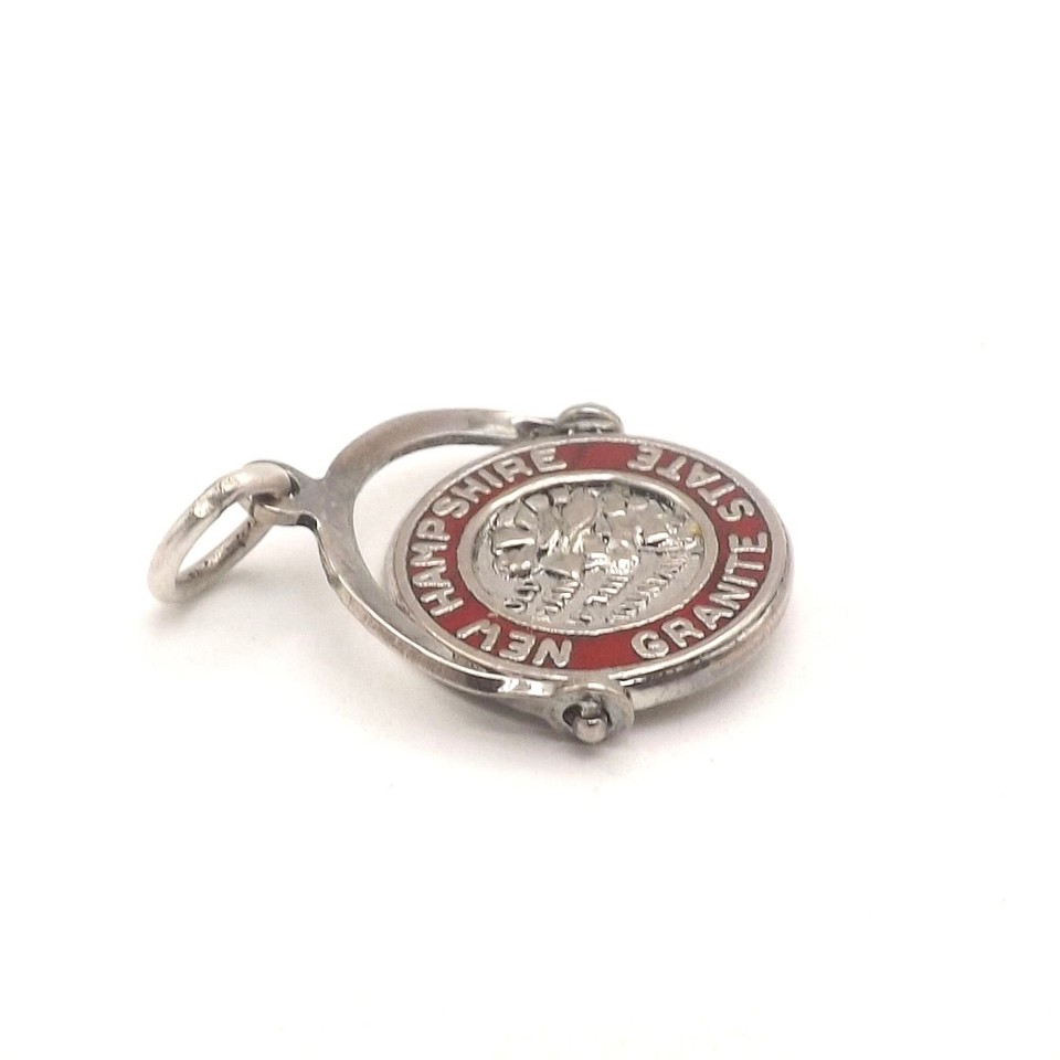 Sterling Silver New Hampshire Granite State Spinning Charm Pendant | eBay