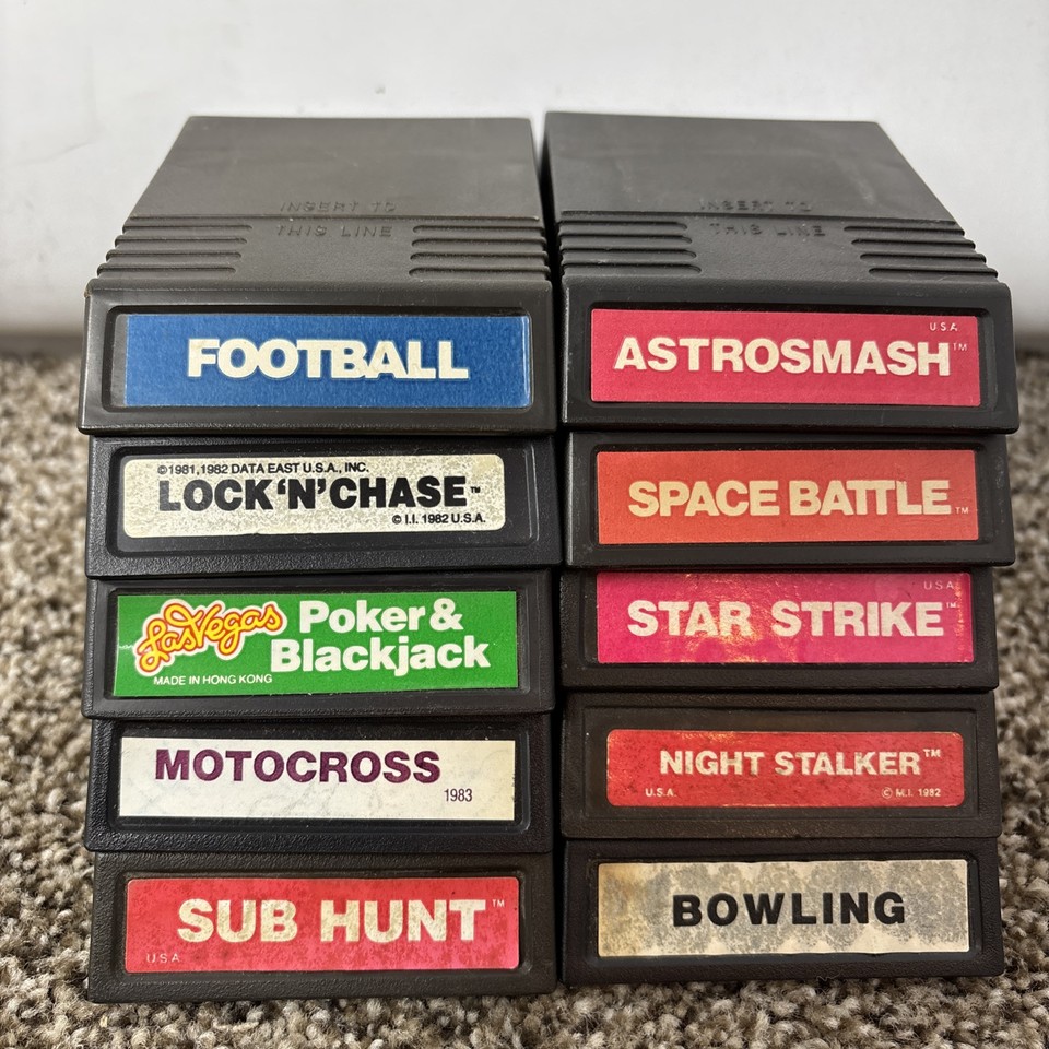 Intellivision Video Game Cartridges Lot Of 10 Games With Overlays ...