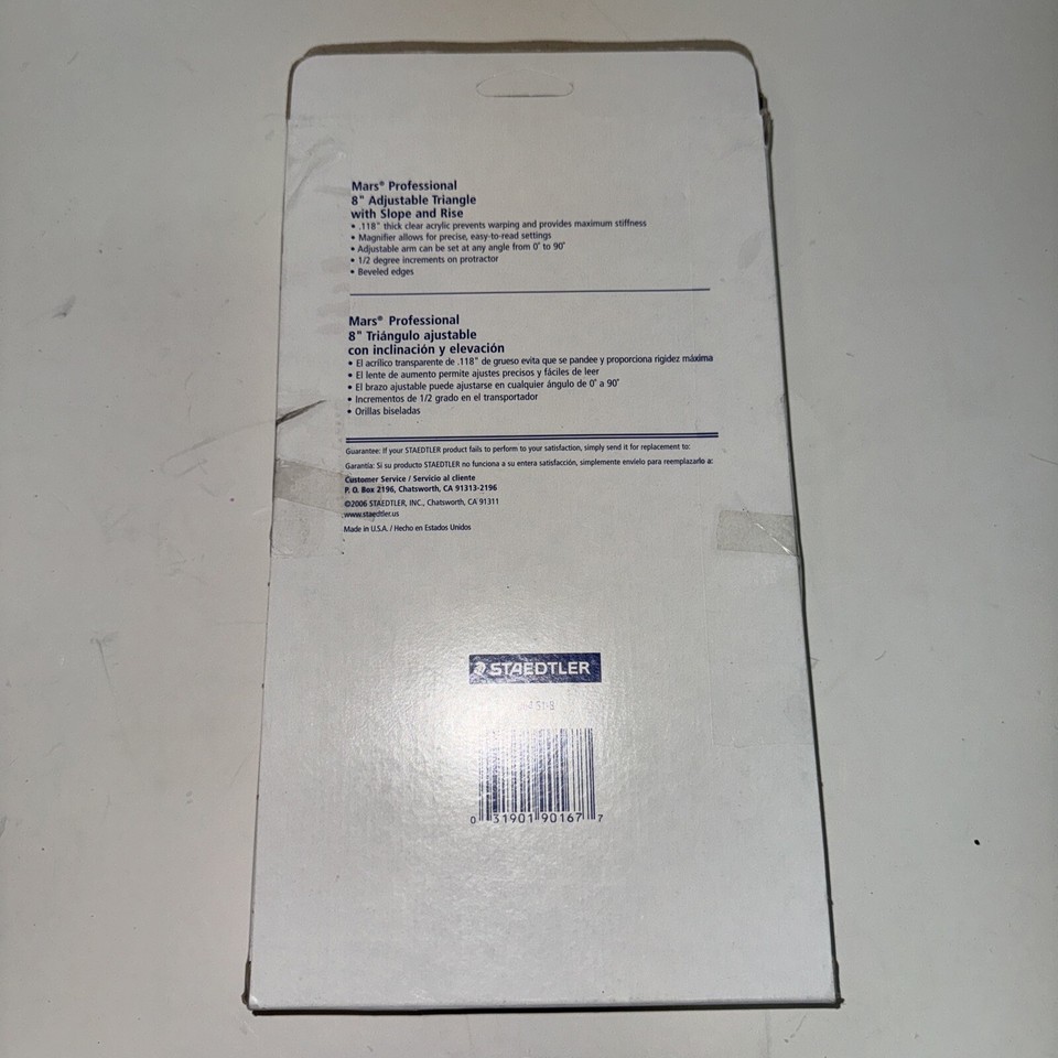 Staedtler Mars Adjustable Triangle with Slope & Rise 8” - 964 51-8 | eBay