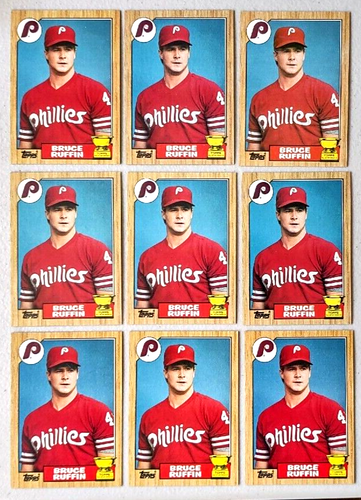 1987 Topps Baseball Cards Lot Of 9 Bruce Ruffin Rookie Rc All Star #499 ...