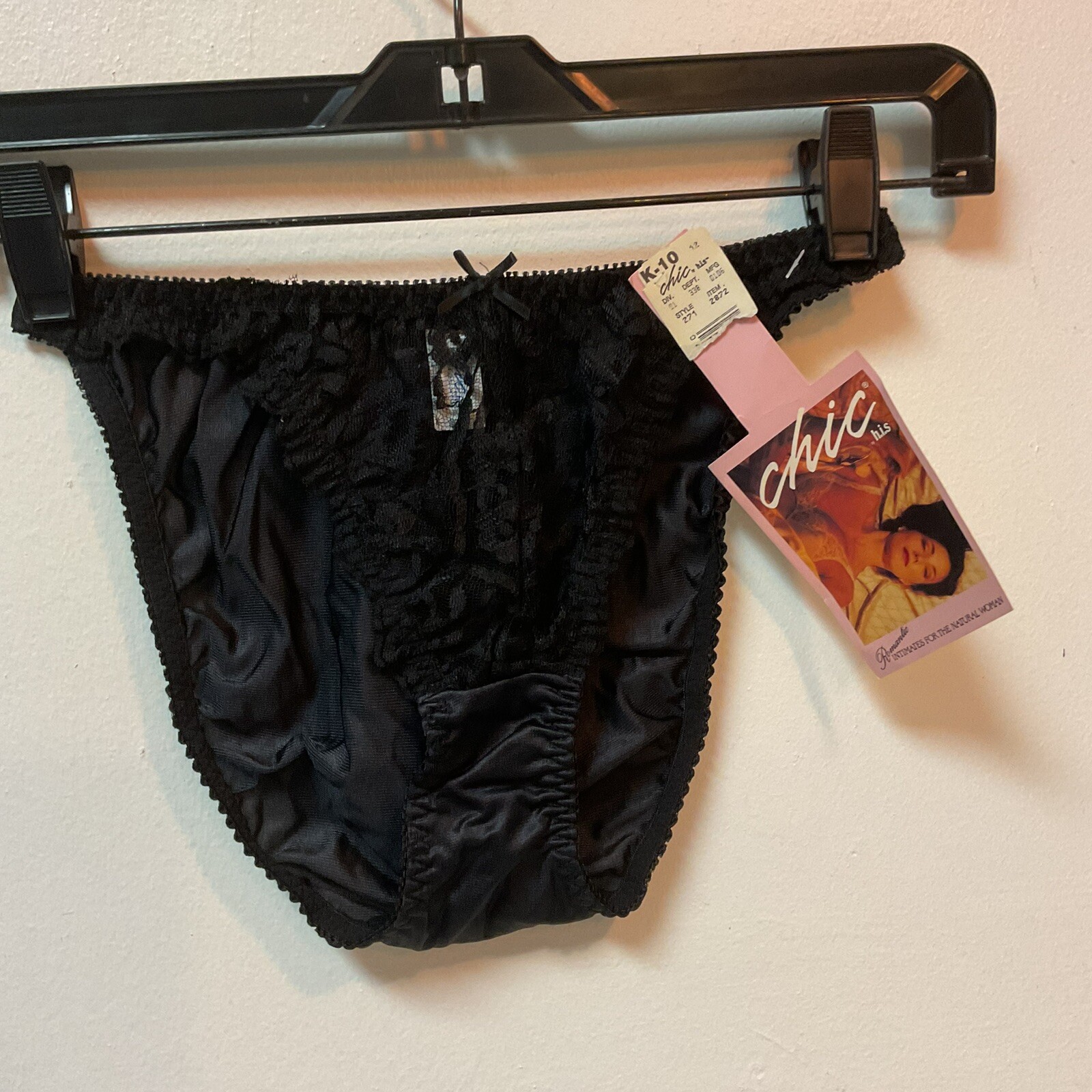 CHIC by H.I.S. Vintage String Lace Sheer Black Bikini… - Gem