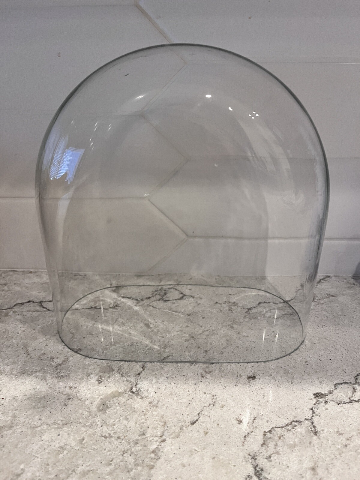 Kundo Oval Glass Dome 400 Day Anniversary Clock Parts 8"L x 4"w X 8"h ...