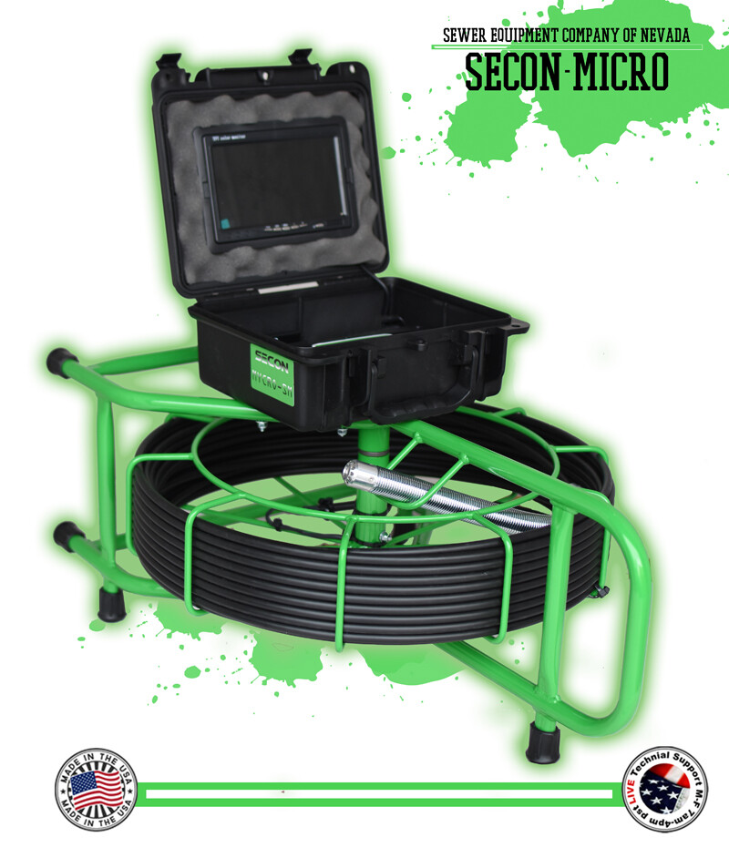 100' SECON-MICRO USA SEWER CAMERA PIPE DRAIN INSPECTION 512hz SONDE ...