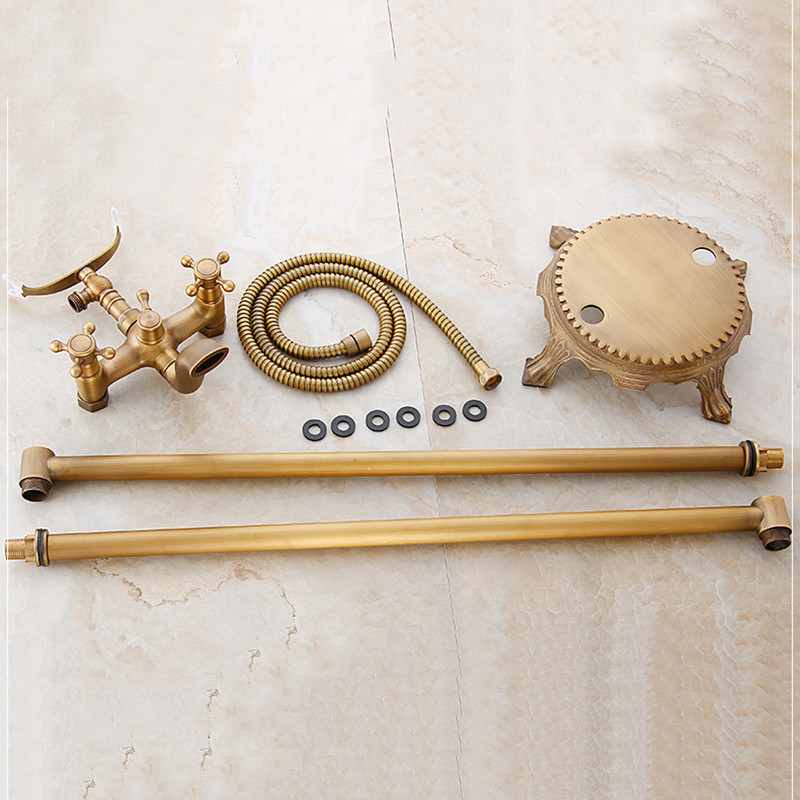 Bathroom Floor Stand Mounted Bathtub Tap Free Standing Bath Shower ...