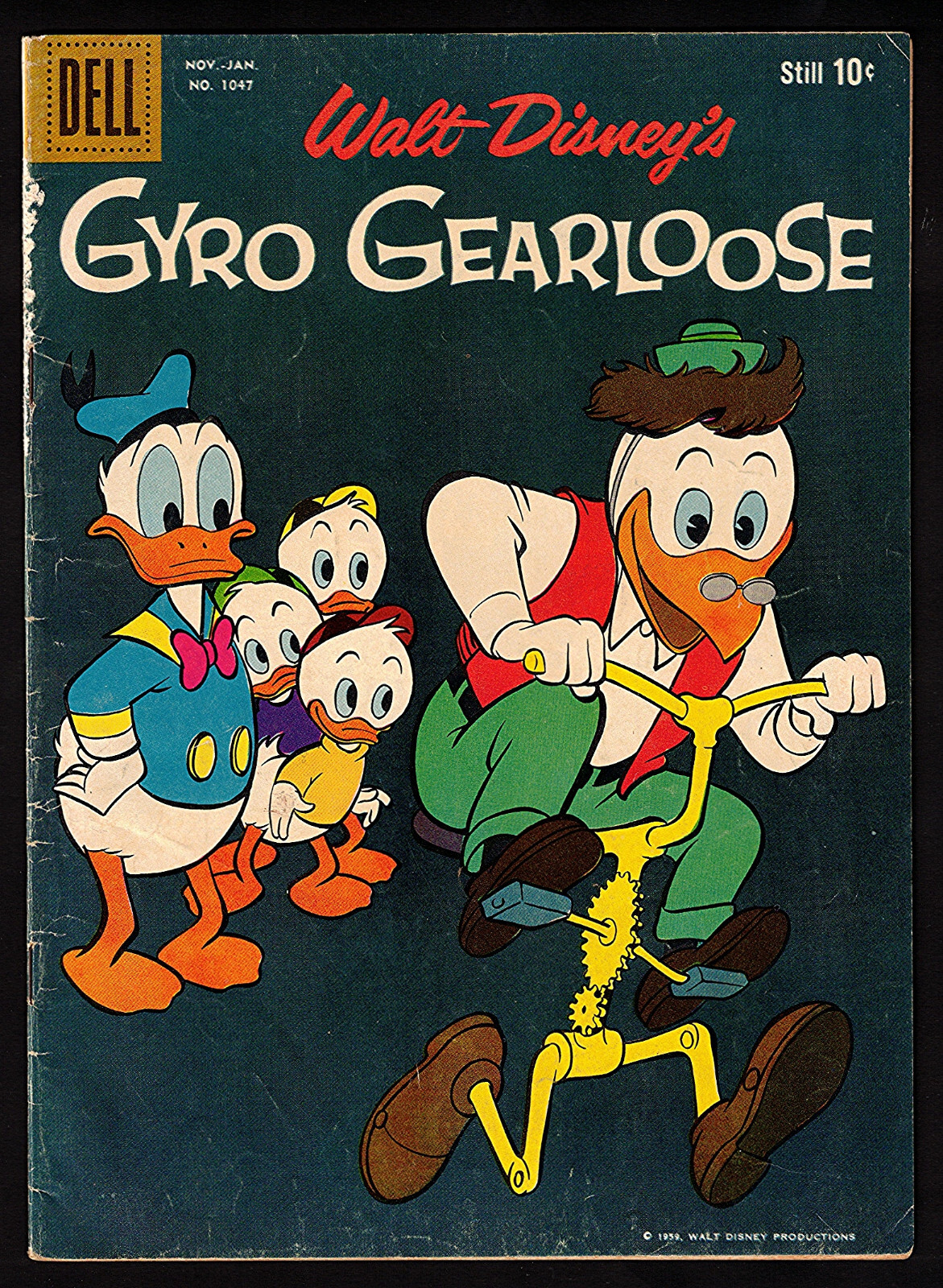 1960 GYRO GEARLOOSE FC#1047 #1 All CARL BARKS Art Dell DISNEY Cartoon ...