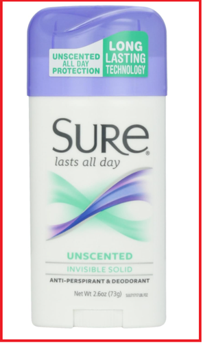 Sure Deodorant Invisible Solid, Unscented - 2.6 oz | eBay