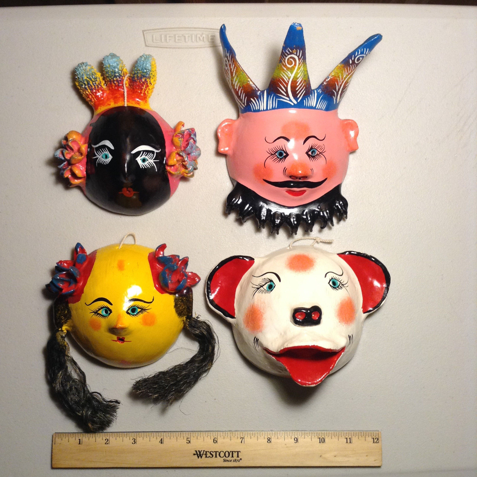 Set of Four Vintage Wall Hanging Coconut Shell Masks Very Rare ...