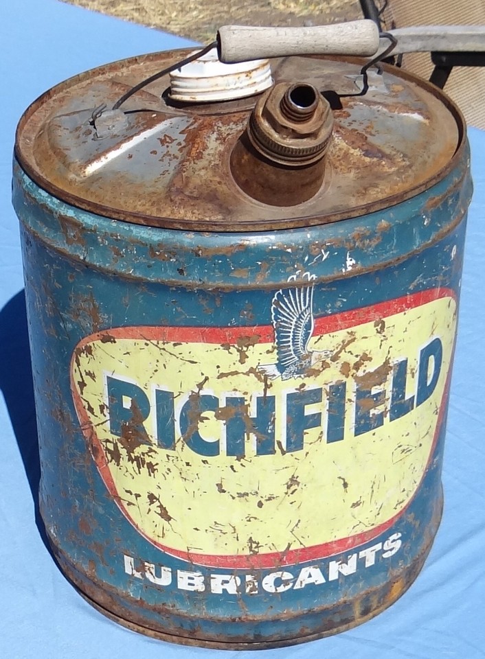 Vintage Richfield Lubricants 5 Gallon Oil Can Americana American ...