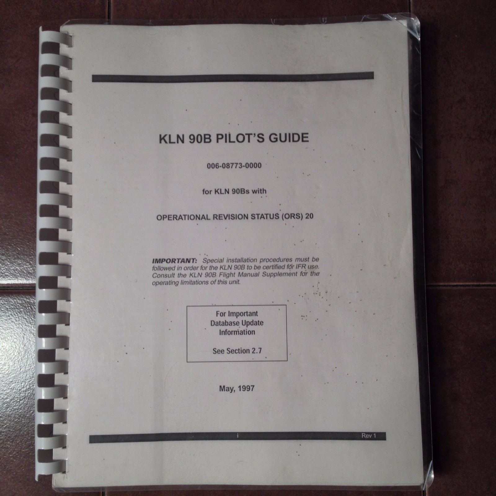 King Bendix KLN-90B Pilot's Guide | eBay