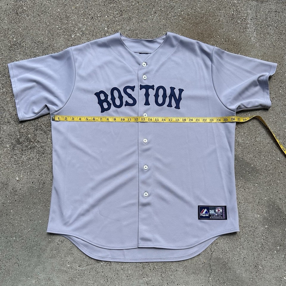 Vintage 00s Boston Red Sox Grey Stitched Majestic Jersey Size XL Tag ...