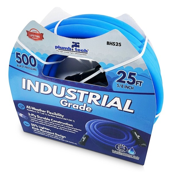 PLUMB TECH BHS25 5/8-in. x 25' Industrial Grade Dual-Purpose Blue ...