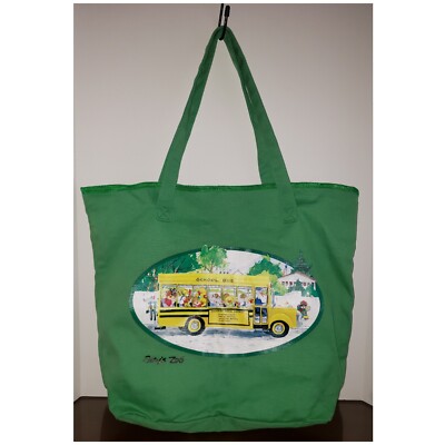 Suzy's Zoo Vintage Green Canvas Duckport School District Shoulder Tote ...