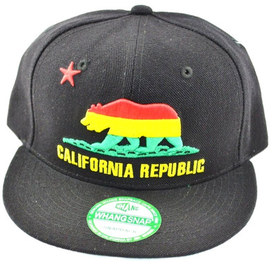 California Republic Snapback-Cali Bear-rasta black | eBay