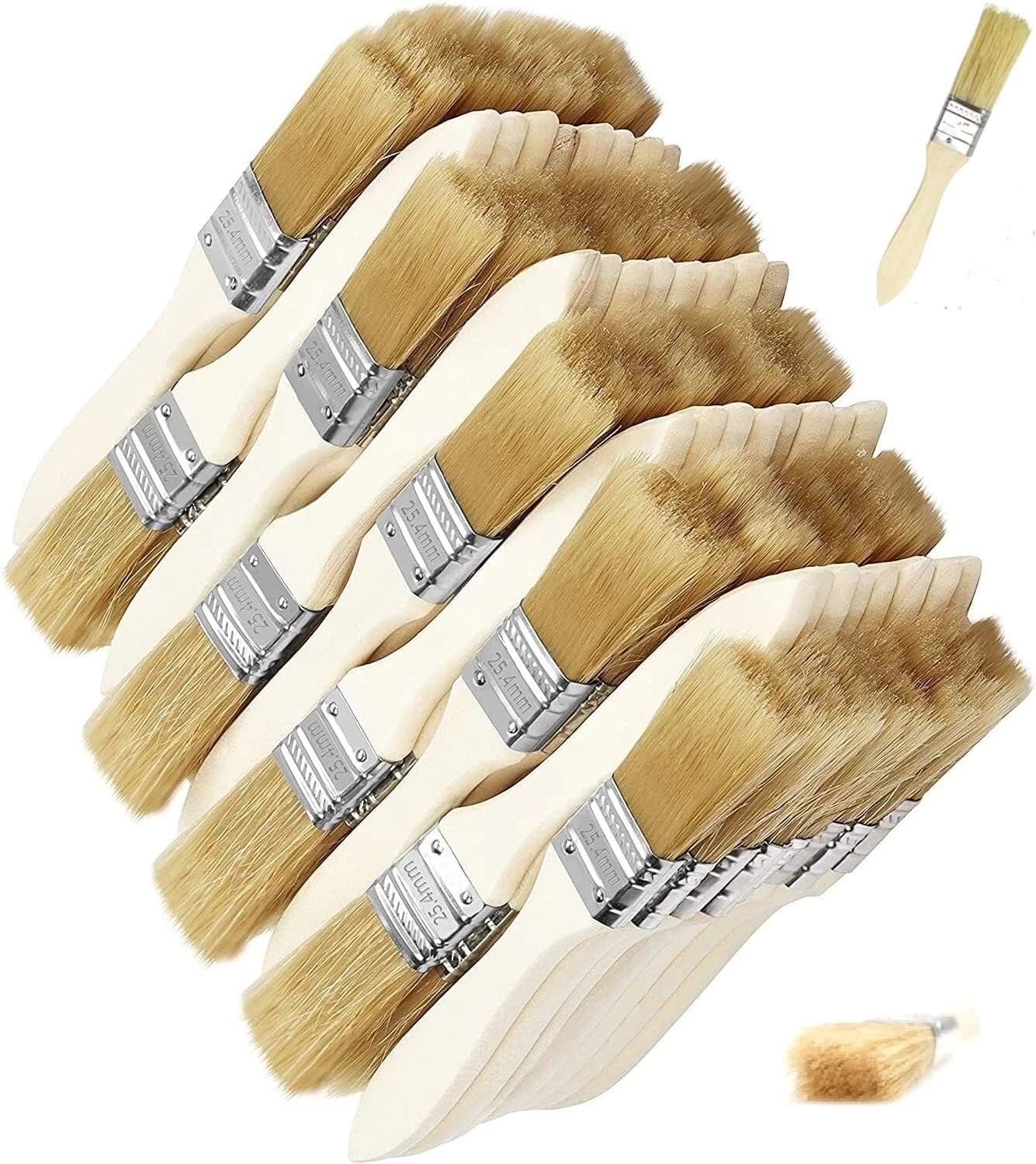 50x Disposable Economy Cheap Paint Brushes Decorating Fence Artist ...