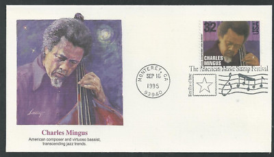 JAZZ MUSICIAN CHARLES MINGUS BASS FLEETWOOD CACHET 1995 FDC VF unadd | eBay