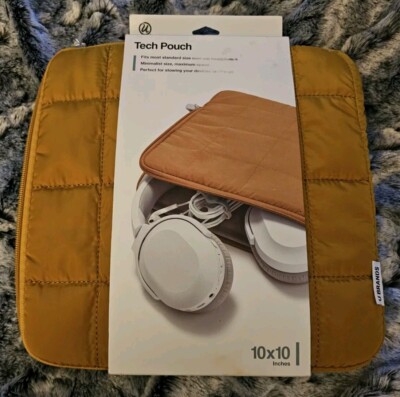 NEW U Brands 10x10 Nylon Puffer Tech Pouch Mustard Brown | eBay