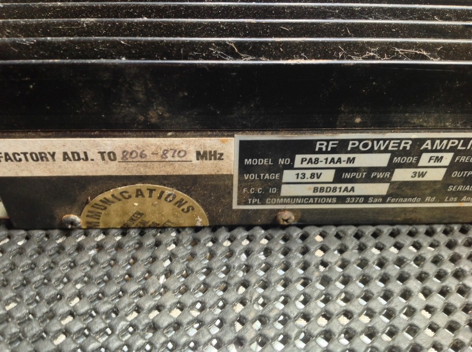 TPL Communication PA8-1AA-M 806-870 FM RF POWER AMPLIFIER | eBay
