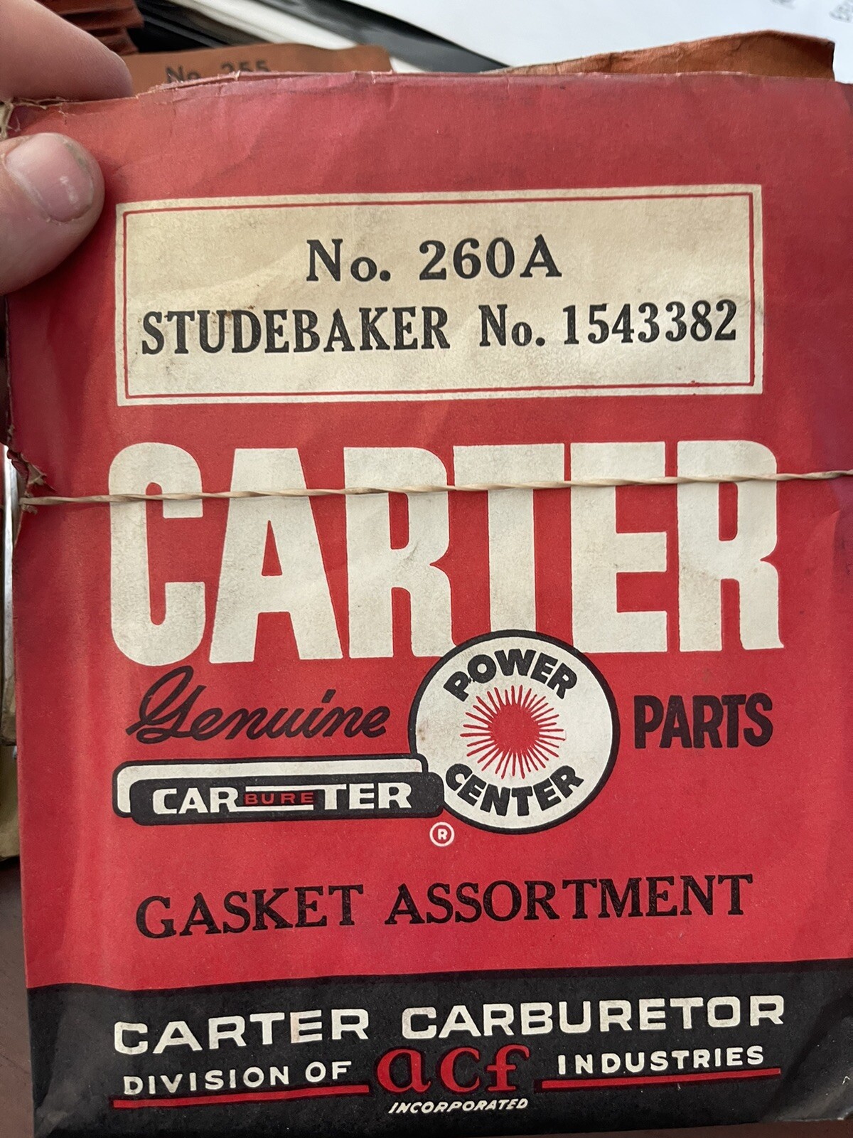 NOS Vintage Carter Carburetor Gasket Assortment No 260A Studebaker ...