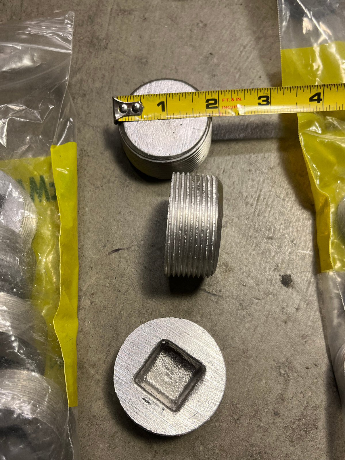 Lot of Square Drive Alumnium NPT Plugs 3/4", 1", 1 1/2" Recessed NPT ...