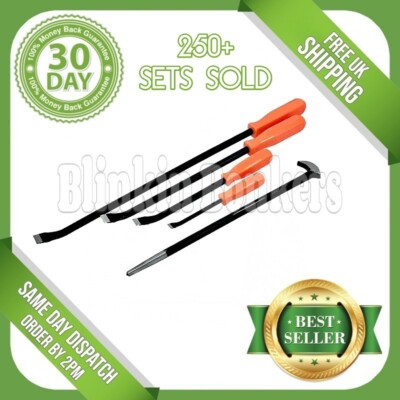5PC HEAVY DUTY SET OF CROW BARS JEMMY PRY LEVER WRECKING PULLER ...