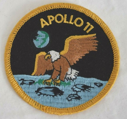 NASA Apollo 11 American Eagle Gold Border Mission Embroidered Cloth ...