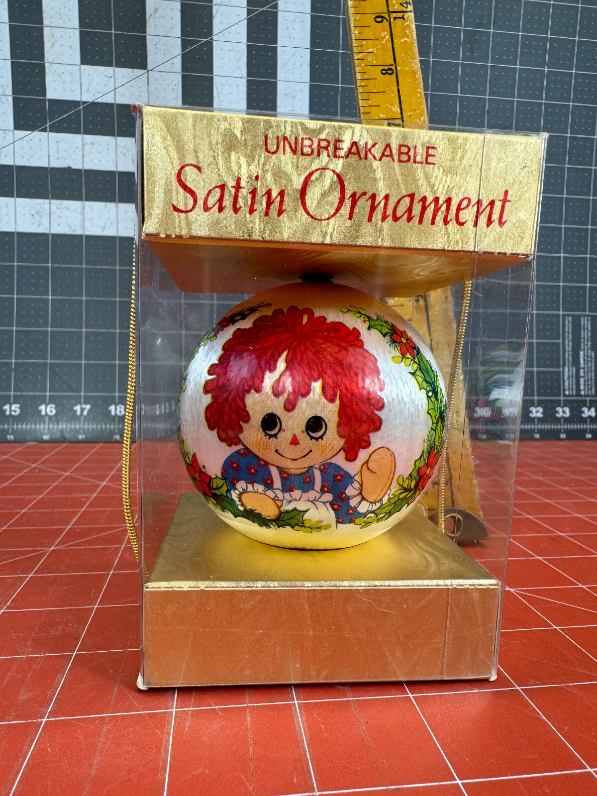 1975 Hallmark Raggedy Ann Christmas Ornament Unbreakable Satin, In ...