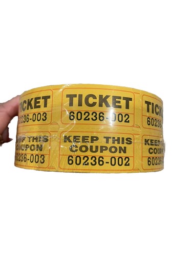 1000 Yellow Raffle Tickets Double Roll New Sealed Fast Shipping | eBay