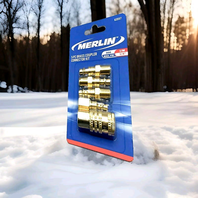 Merlin 5pc Brass Coupler Connector Kit 1/4" | eBay