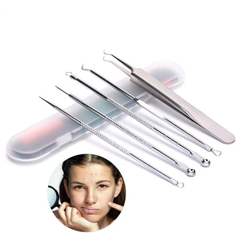 5pc Blackhead Pimple Spot Comedone Acne Needle Extractor Remover Popper ...