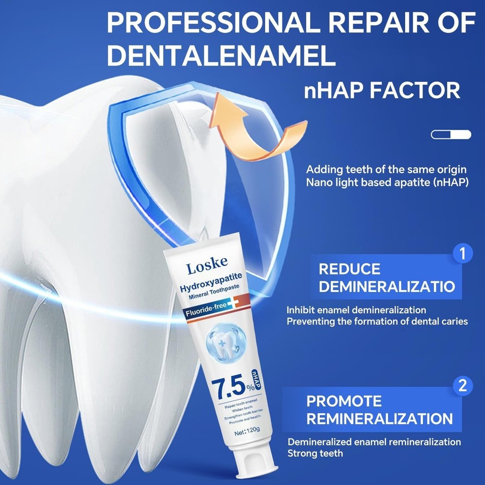 Hydroxyapatite Toothpaste for Stronger Teeth, Natural Remineralization ...