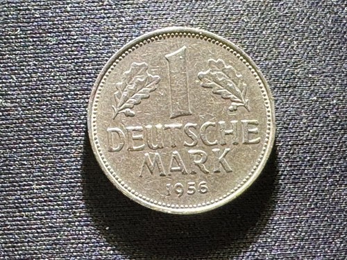 1956 F German 1 Deutsche Mark Coin, Bundesrepublik Deutschland, Germany ...
