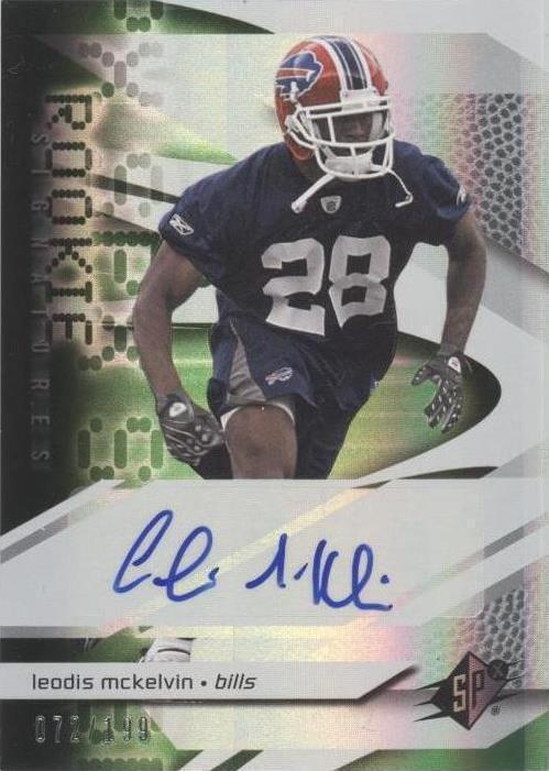 2008 SPx - Rookie Signatures Leodis McKelvin #211 Green /199 (AU, RC ...