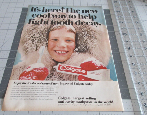 1967 Colgate Toothpaste Dental Cream, Cool Way Fight Tooth Decay, Print ...
