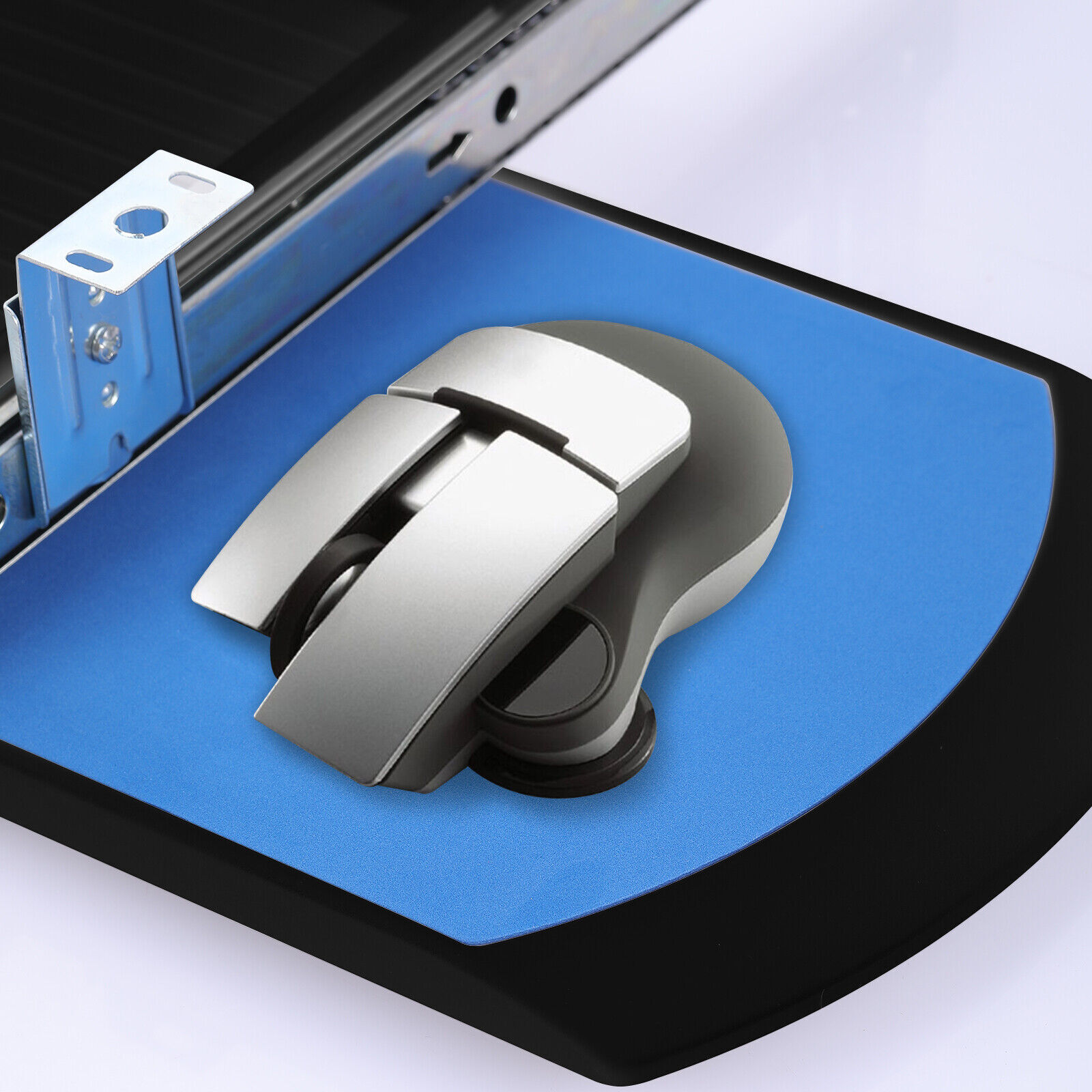 Steel Pull Out Keyboard Drawer Under Desk w/Hideable Mouse Tray Slide ...