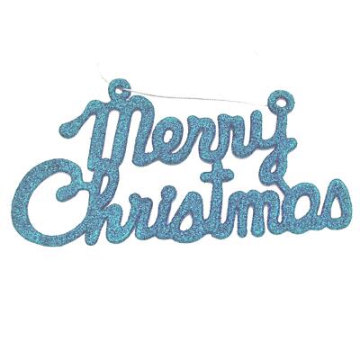 Merry Christmas Glitter Hanging Sign Decoration - Glaçon Blue | eBay