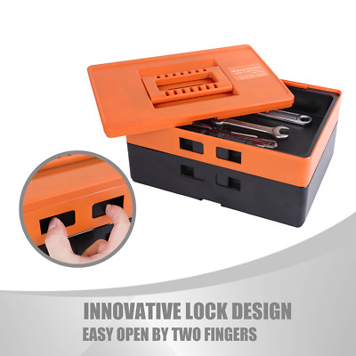 Lockable 2-Drawer Workshop Garage Plastic Modular Tool Box Organizer ...